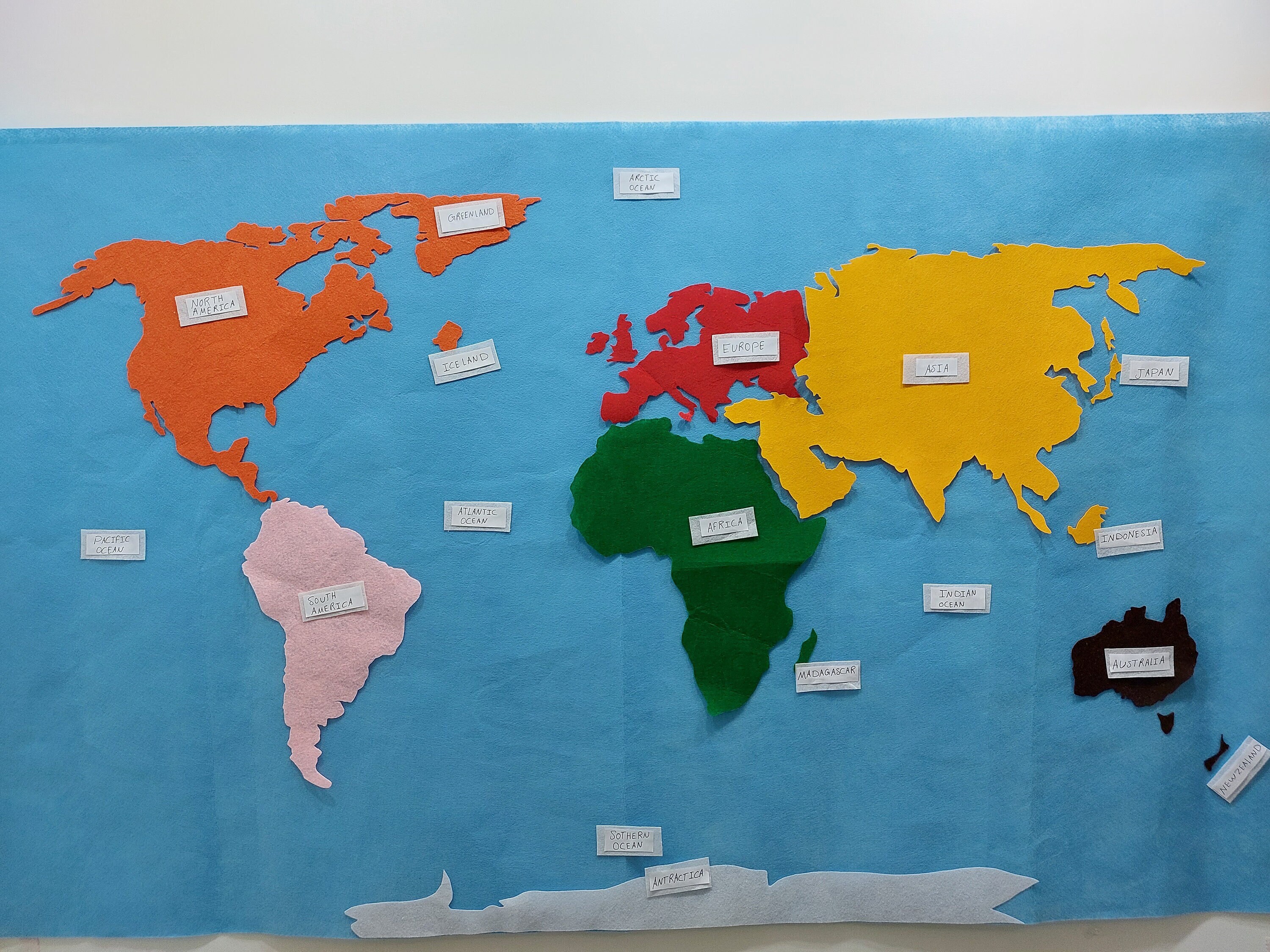 Montessori Felt World Map for Kids / Continents of the World / Felt ...