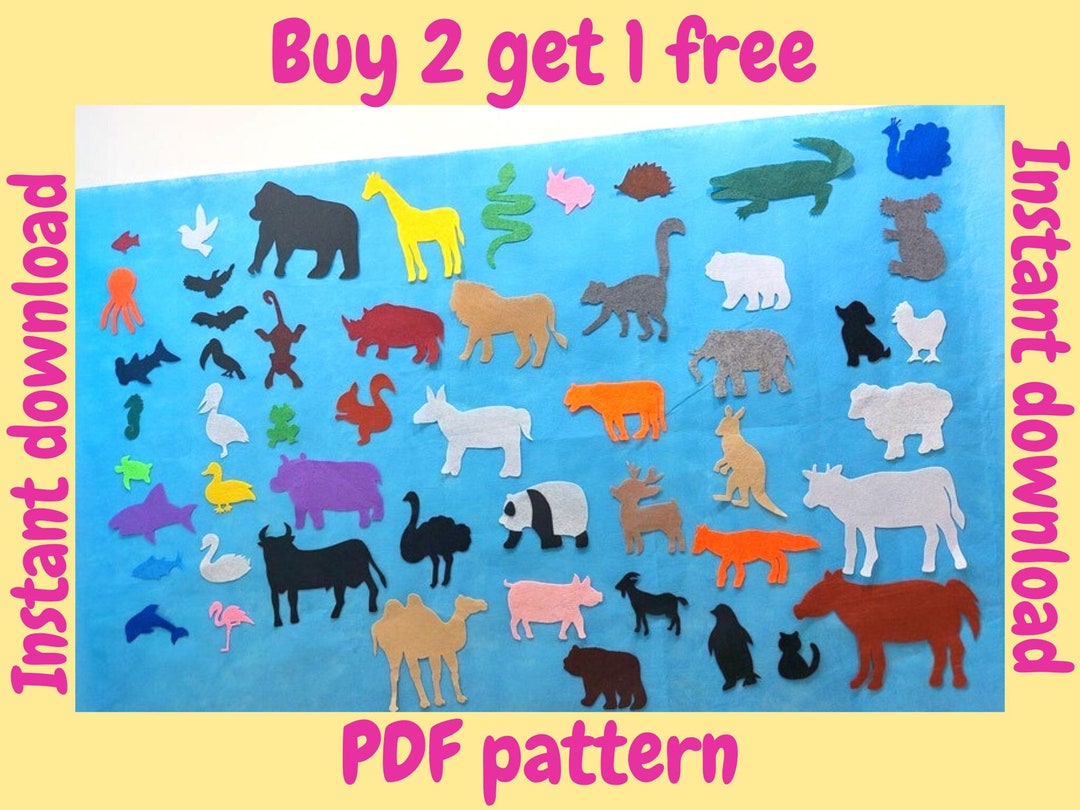 Pattern for Felt Animals // DIY Felt Board // Gift for Kids - Etsy