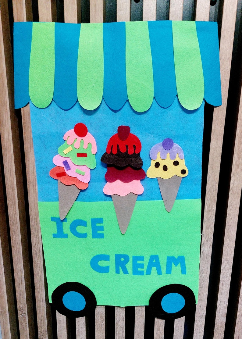 Ice Cream Felt Activity Pdf Pattern, Montessori Activity for Kids, at ...