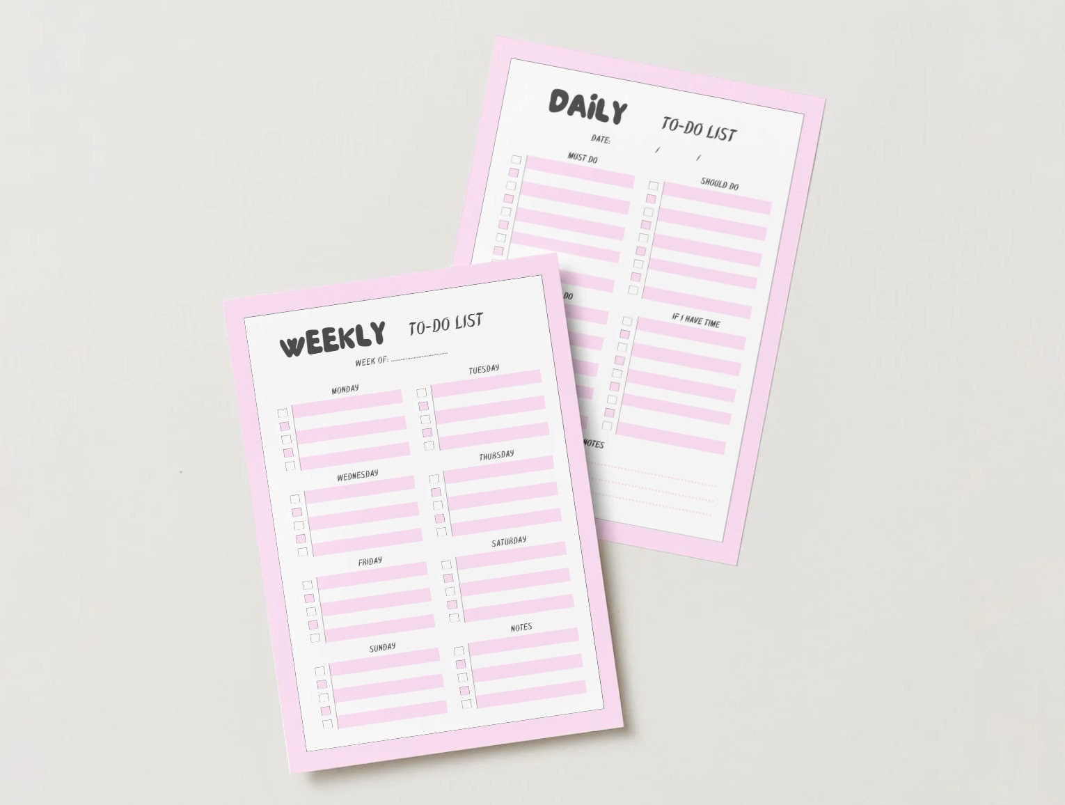 Pink Printable to Do List for Girls and Women / Daily Weekly Monthly ...