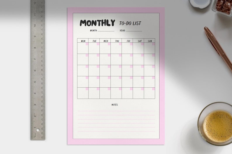 Pink Printable to Do List for Girls and Women / Daily Weekly Monthly ...
