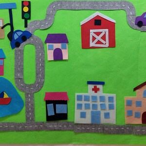 Car Track Kids Felt Activity Board Set for Kids // Build a City ...