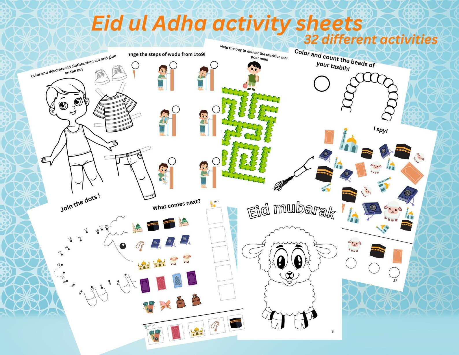 Eid Ul Adha Activity Sheets for Muslim Kids / Printable Busy Book ...