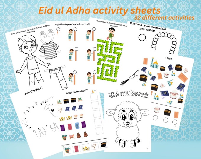 Eid Ul Adha Activity Sheets for Muslim Kids / Printable Busy Book ...