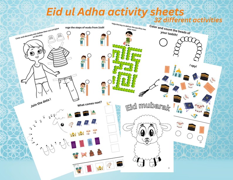 Eid Ul Adha Activity Sheets for Muslim Kids / Printable Busy Book ...