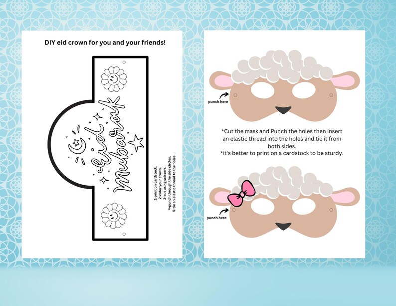 Eid Ul Adha Paper Craft Templates Fo Muslim Kids / Printable Activity ...