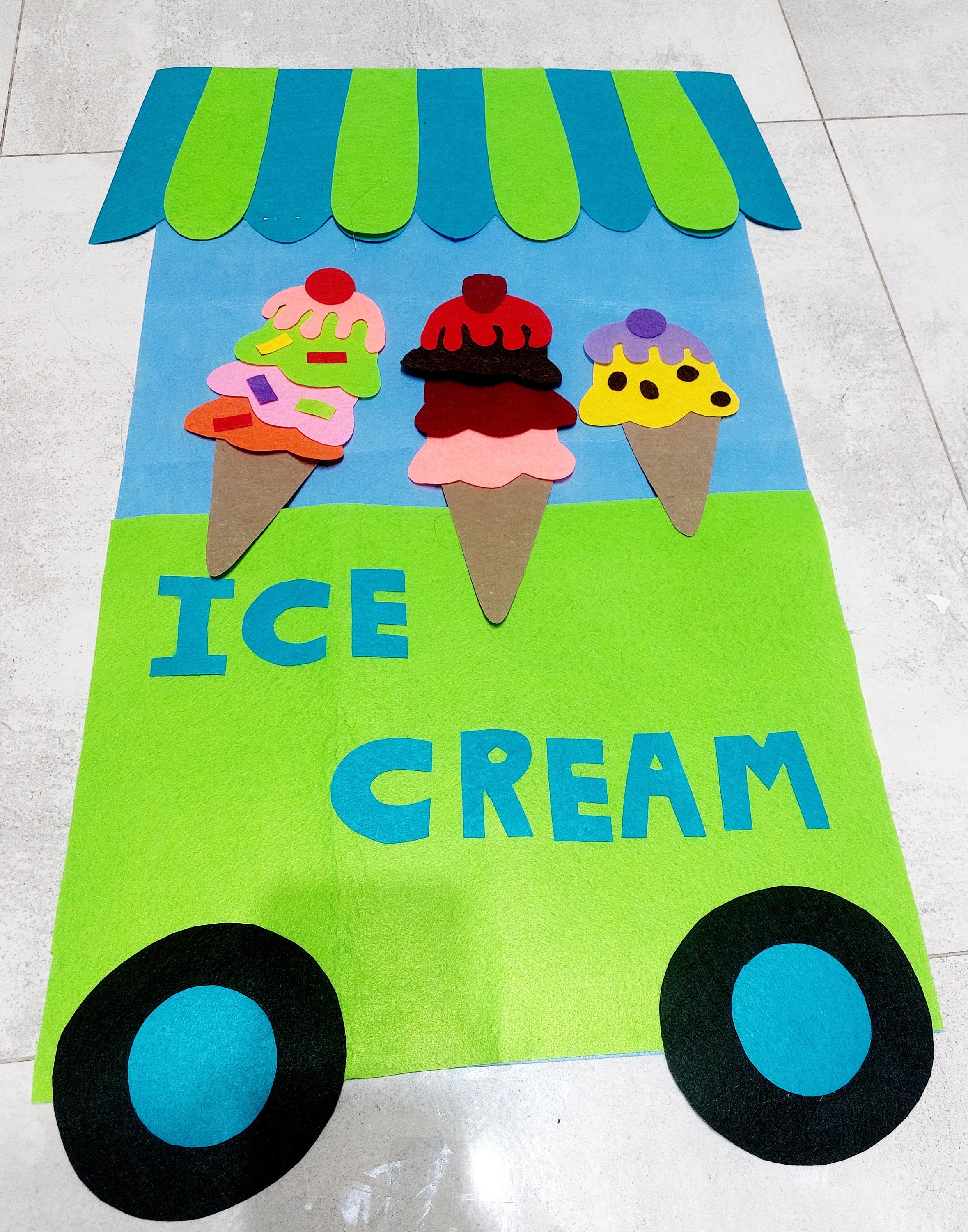 Ice Cream Felt Activity Pdf Pattern, Montessori Activity for Kids, at ...