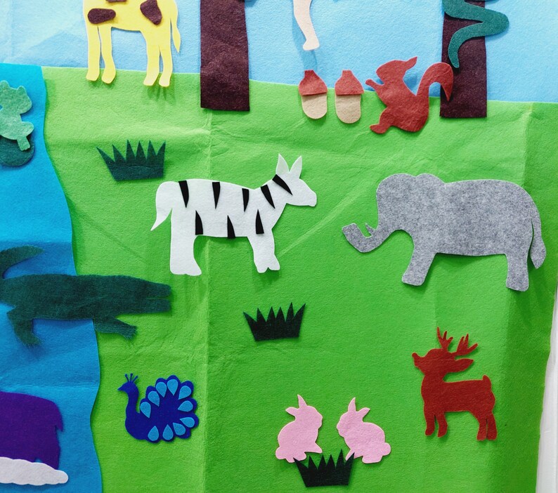 Jungle Animals Kids Felt Activity / Forest Animals / Zoo /montessori ...