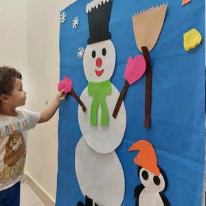 Snowman Felt Activity for Kids / Kid's Birthday Gift / Montessori ...
