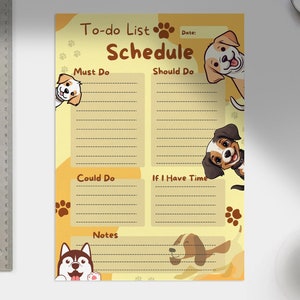Dog Themed Printable to Do List / Daily Weekly Monthly Tasks Organizer ...