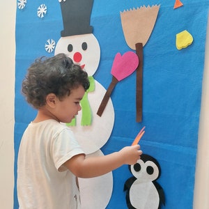 Snowman Felt Activity for Kids / Kid's Birthday Gift / Montessori ...