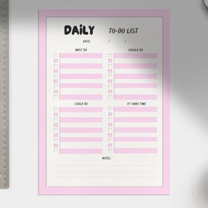 Pink Printable to Do List for Girls and Women / Daily Weekly Monthly ...