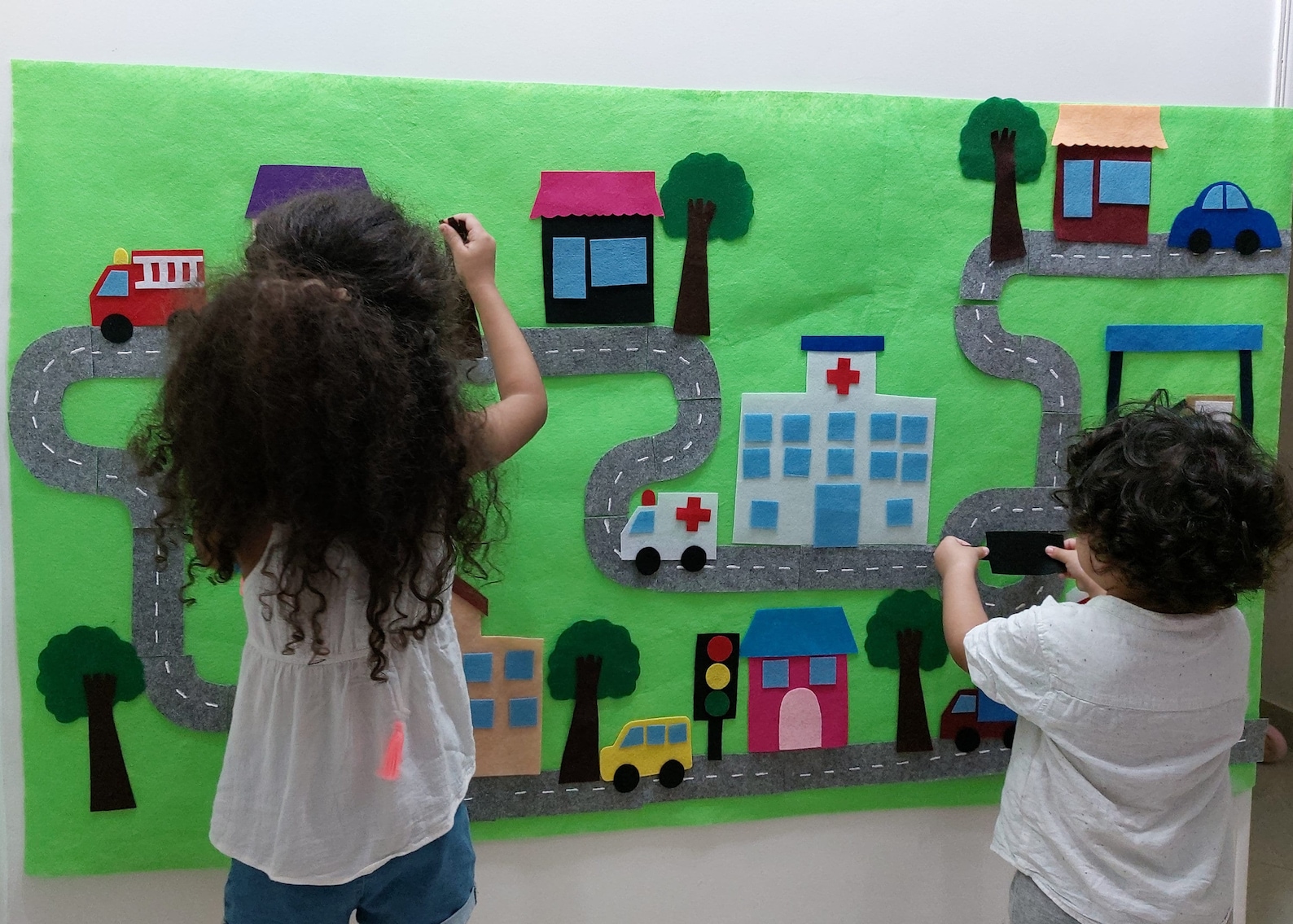 Car Track Kids Felt Activity Board Set for Kids // Build a City ...