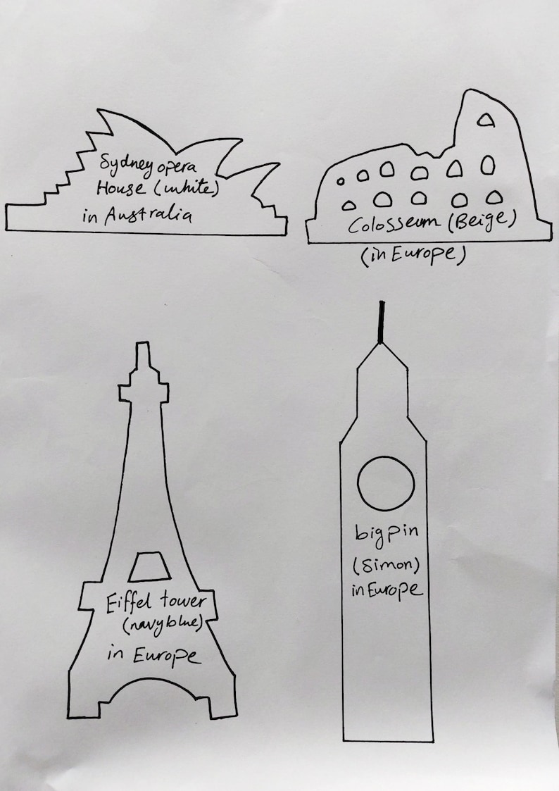 Pattern for Felt Landmarks of the World for Kids // Montessori ...
