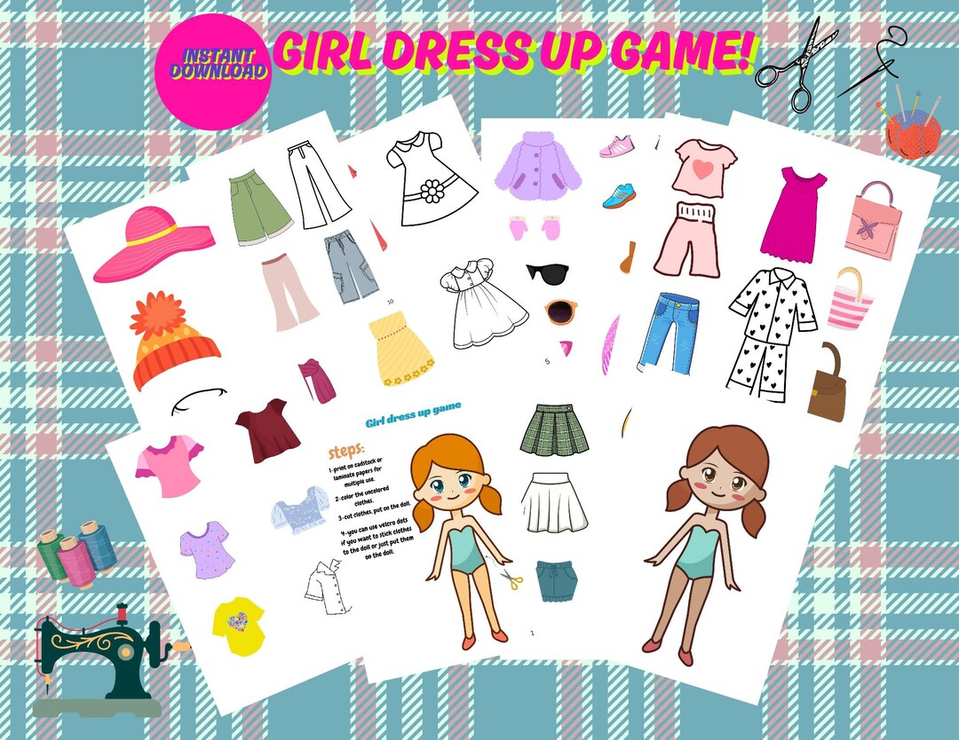 Printable Girl Dressup Game for Kids / Montessori Activity Sheets ...
