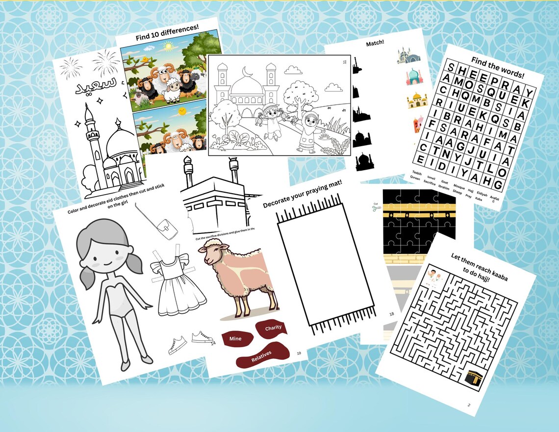 Eid Ul Adha Activity Sheets for Muslim Kids / Printable Busy Book ...
