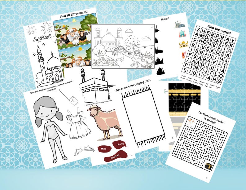 Eid Ul Adha Activity Sheets for Muslim Kids / Printable Busy Book ...