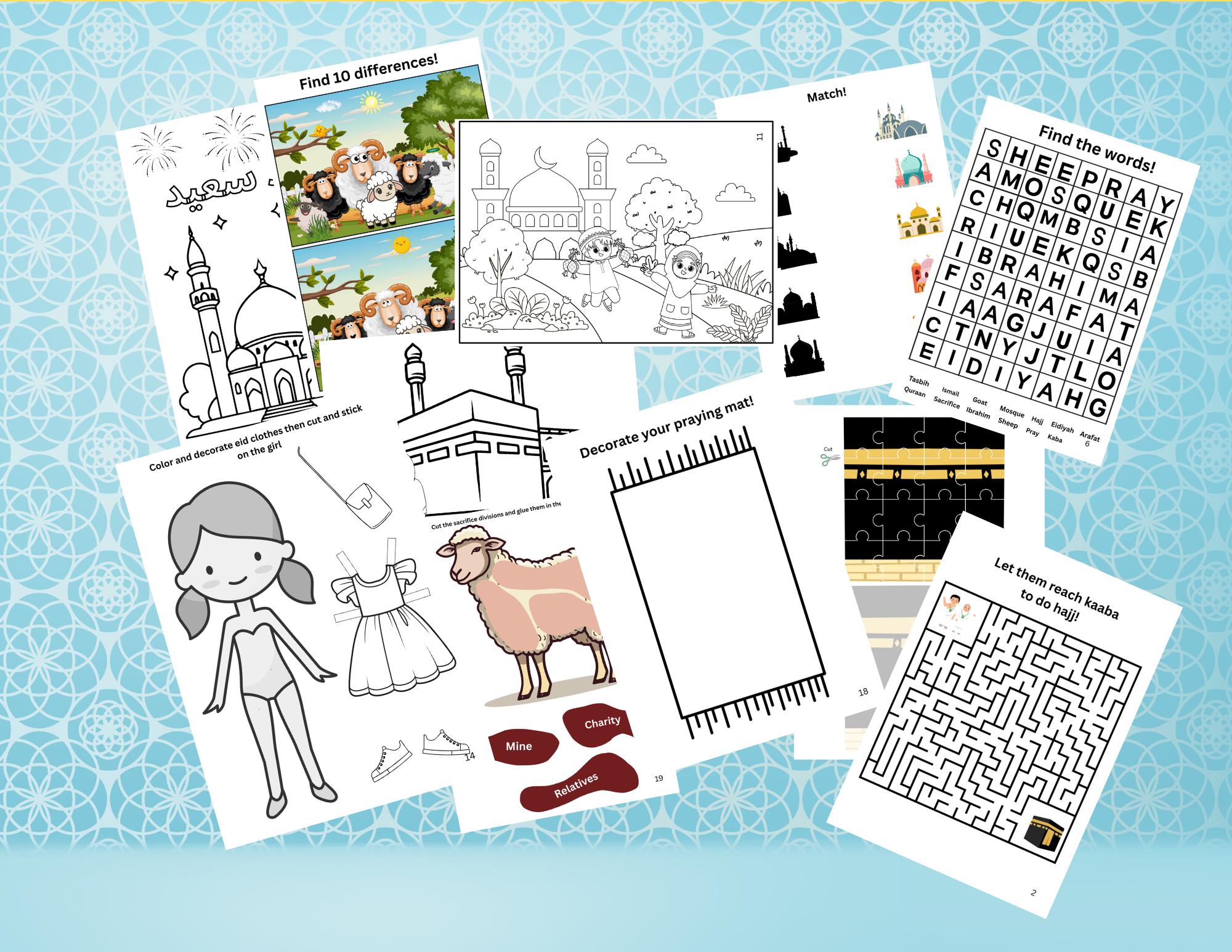 Eid Ul Adha Activity Sheets for Muslim Kids / Printable Busy Book ...