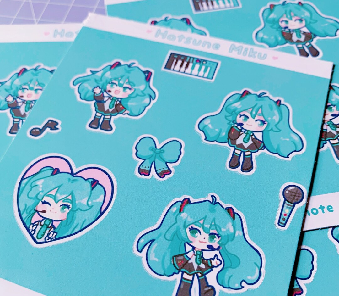 Hatsune Miku Vocaloid Deco Sticker Sheet Cute Kawaii Aesthetic ...