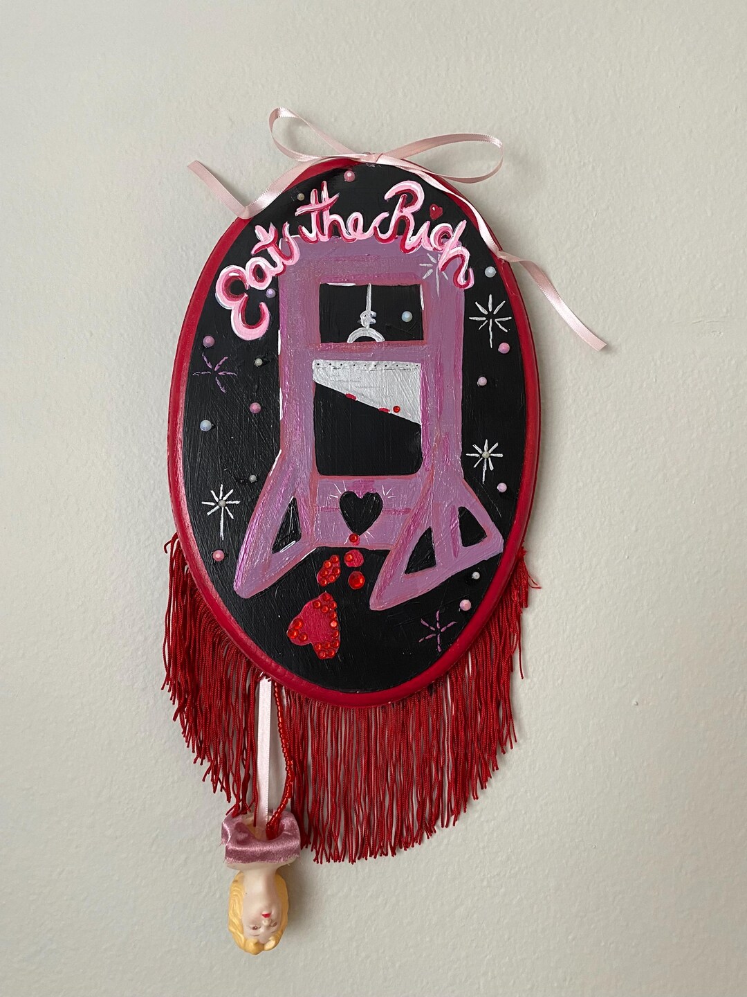 Eat the Rich, Guillotine, Protest Art Wall Decor, Upcycled Handmade ...