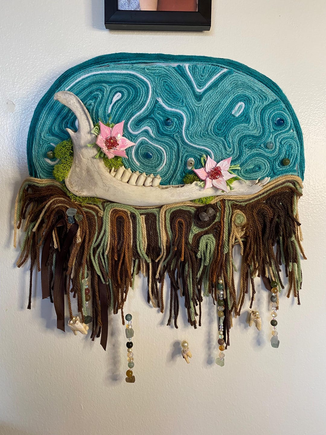 Bone Art, Weird Goblincore, Upcycled Fiber Art Decor , Eccentric Beads ...