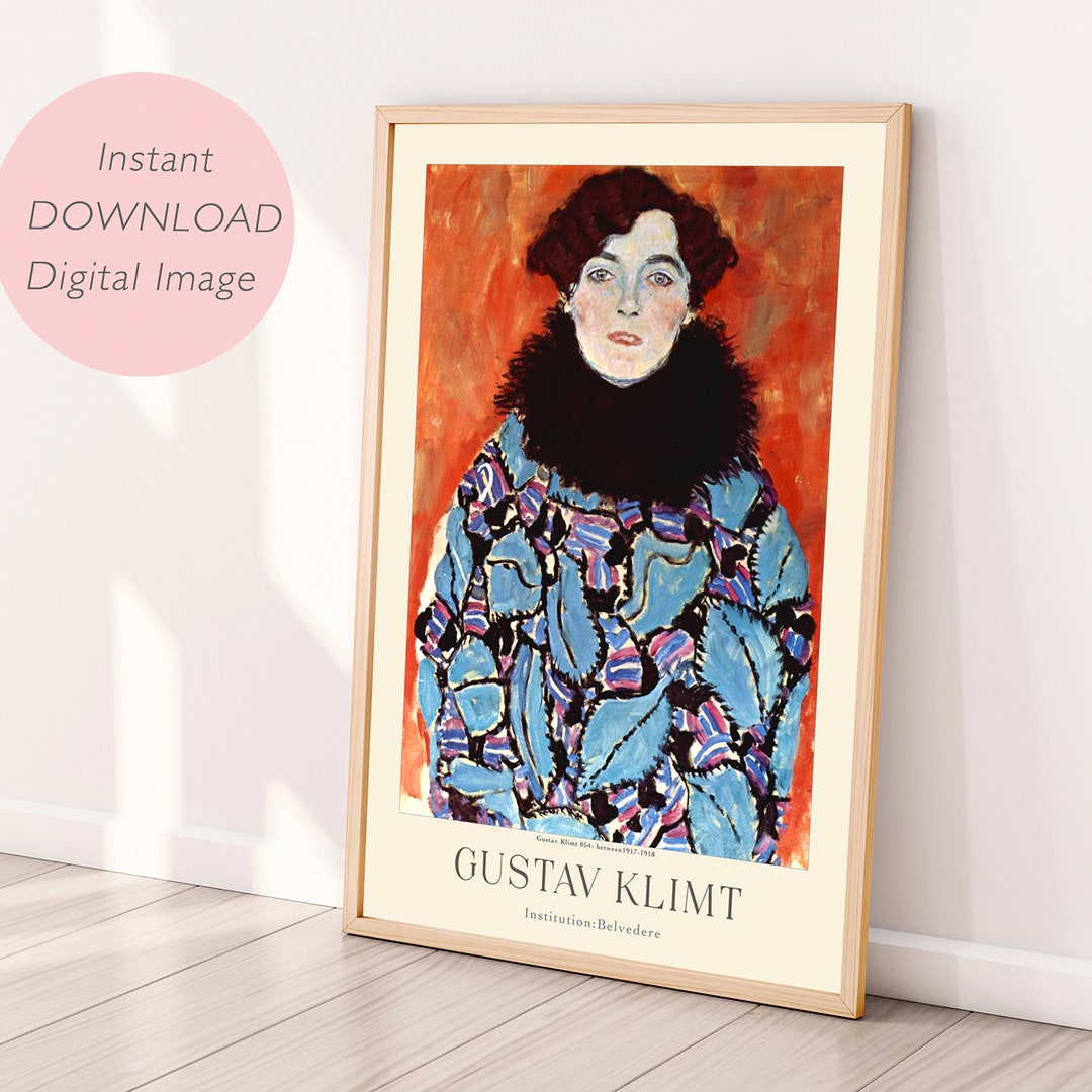Digital Print, Gustav Klimt Art, Printable Wall Art, Portrait by Gustav ...
