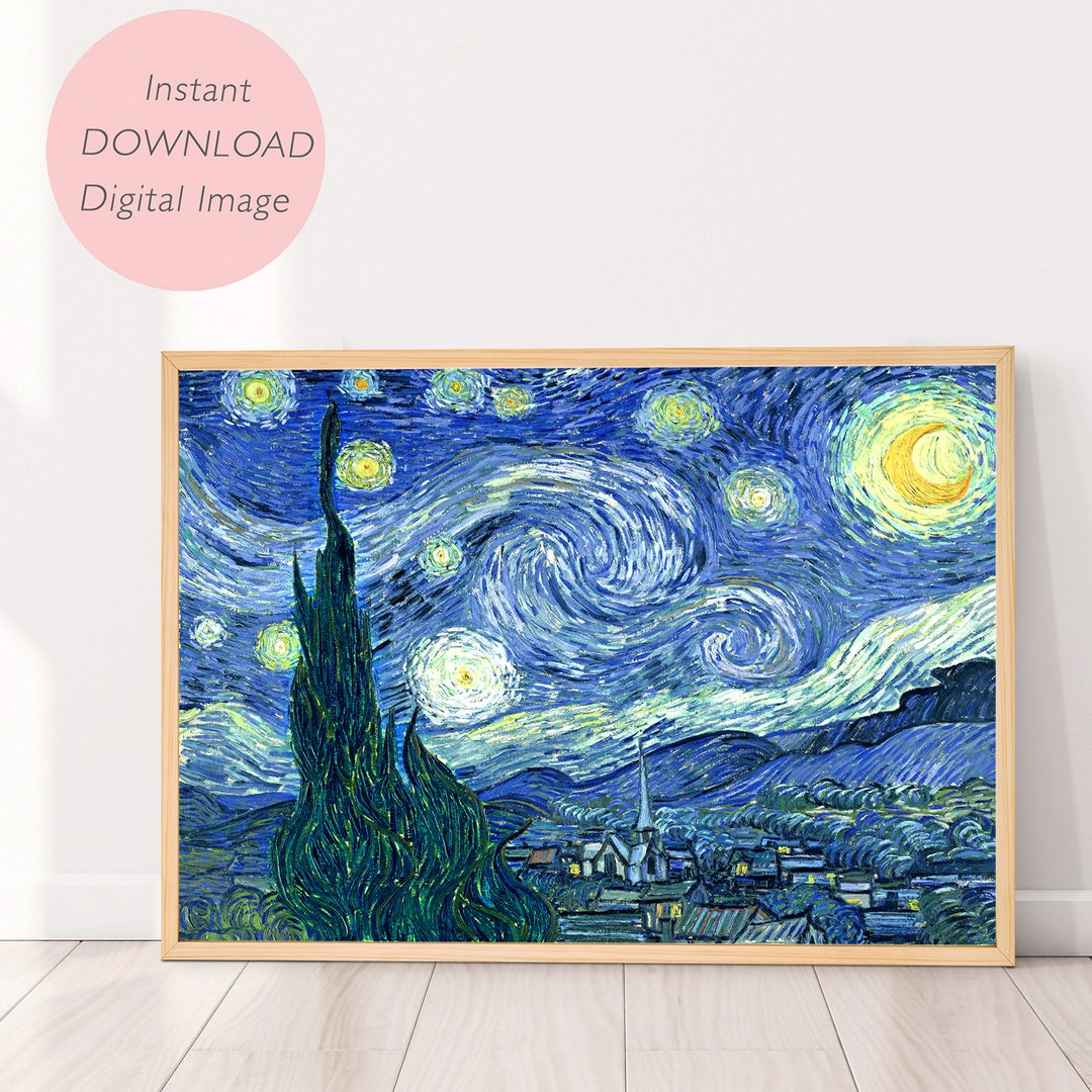 Digital Print, Van Gogh Art, Printable Wall Art, Starry Night by Van ...