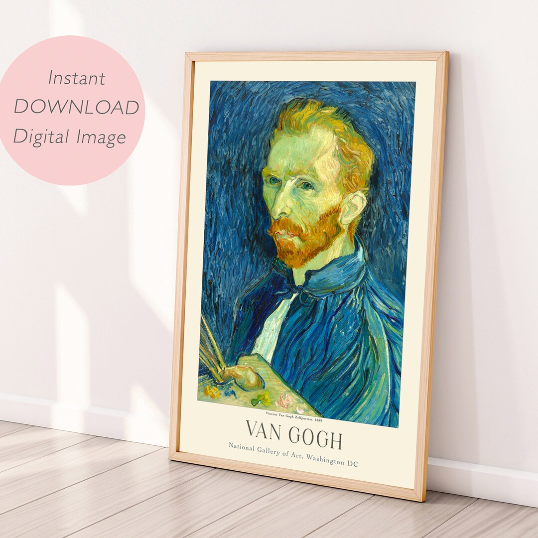 Digital Print, Van Gogh Art, Printable Wall Art, Vincent Van Gogh Self ...