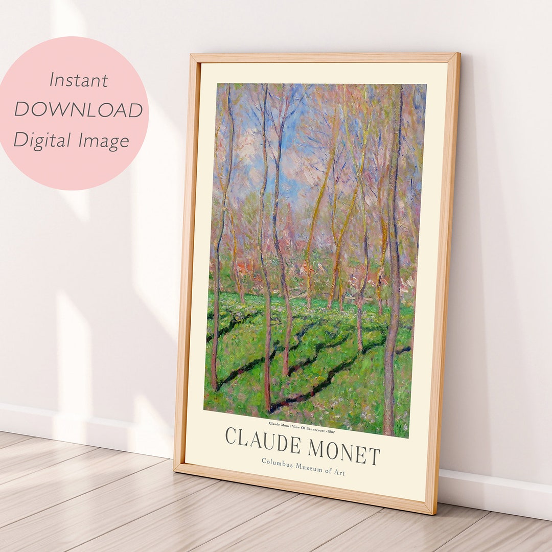 Digital Print, Claude Monet Art, Printable Wall Art, View of Benceourt ...