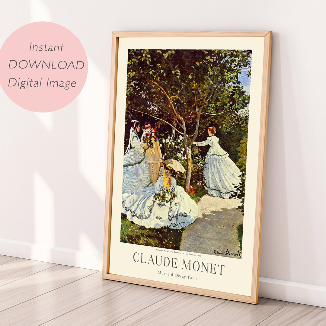 Digital Print, Claude Monet Art, Printable Art, Women in the Garden by ...