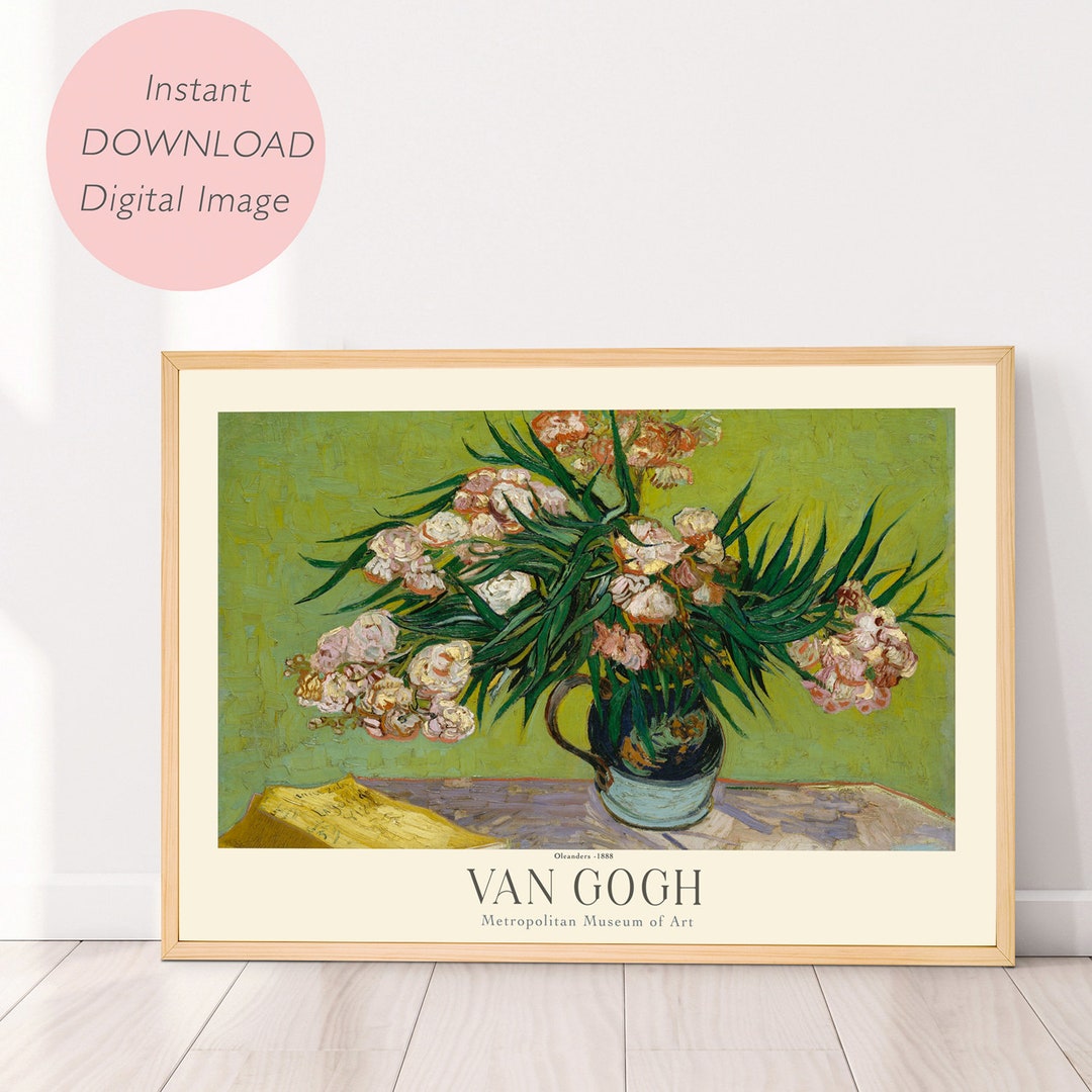 Digital Print, Van Gogh Art, Printable Wall Art, Oleanders by Van Gogh ...