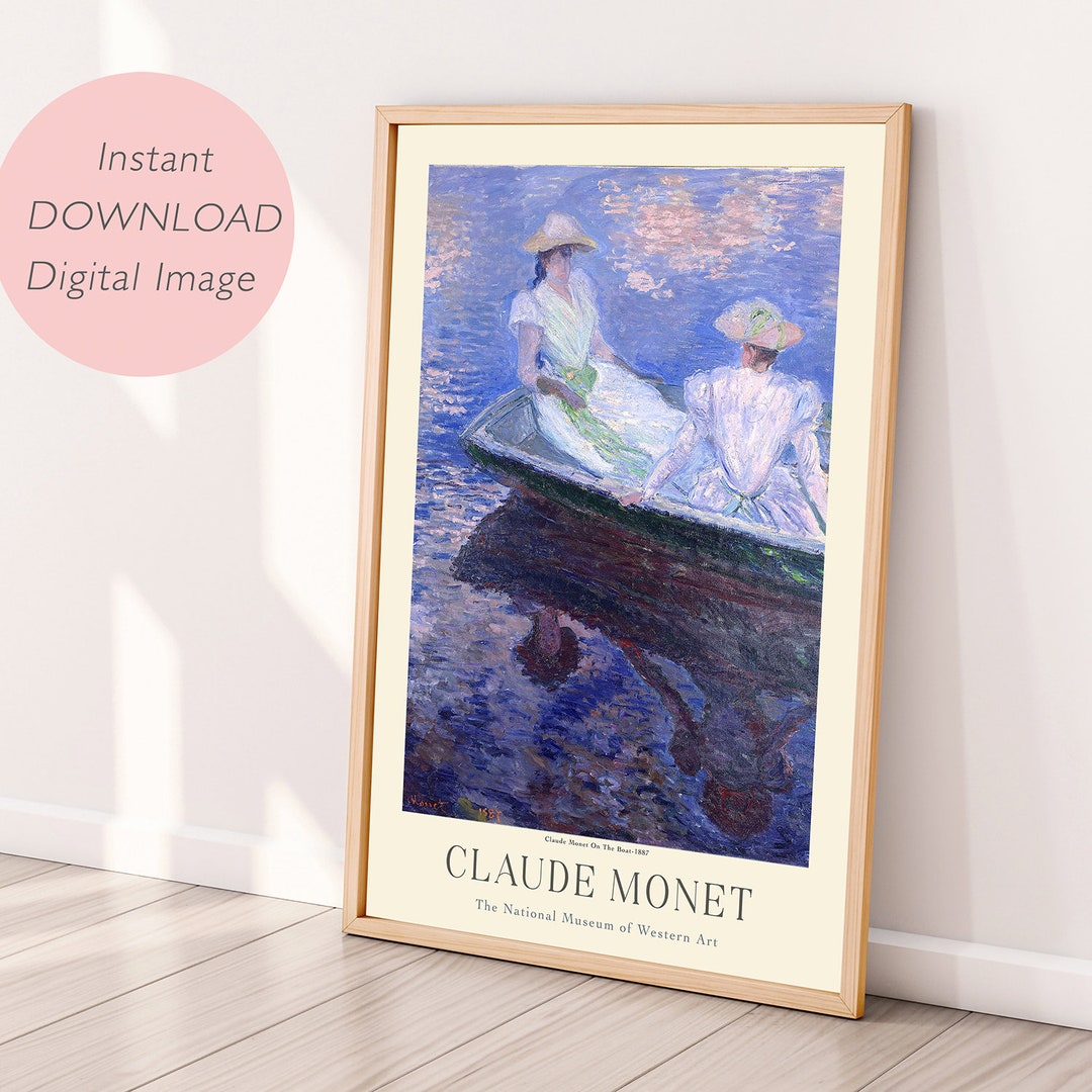 Digital Print, Claude Monet Art, Printable Wall Art, on the Boat by ...