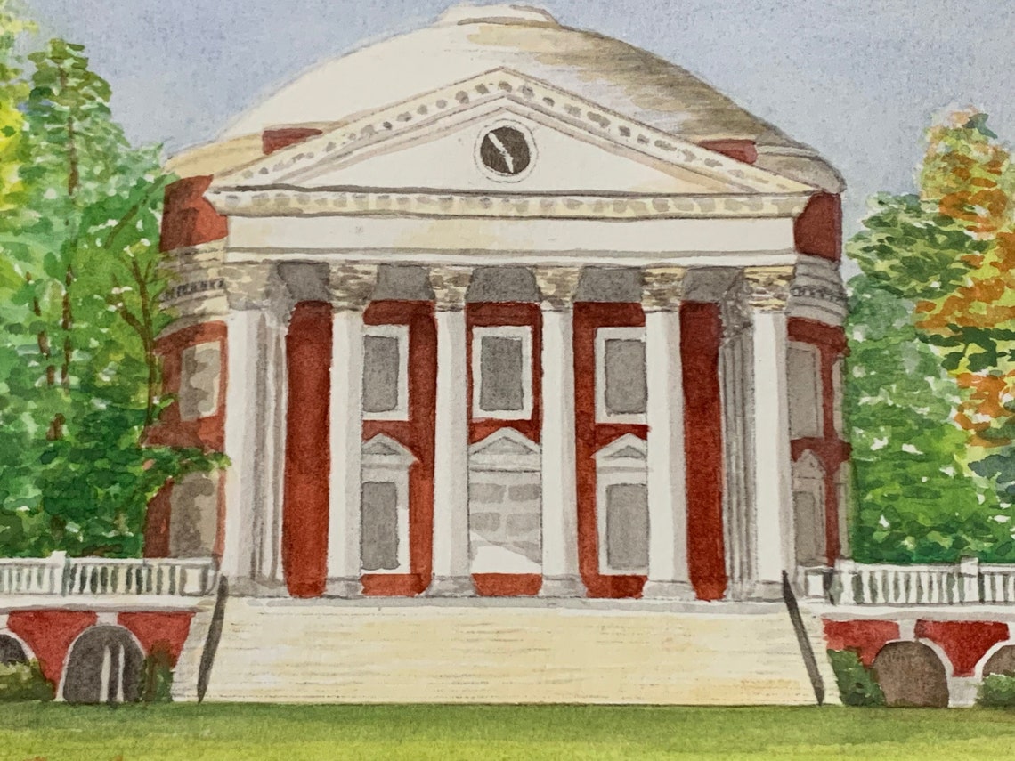 UVA Rotunda Watercolor, Limited Edition Print, Art, Painting, Archival ...