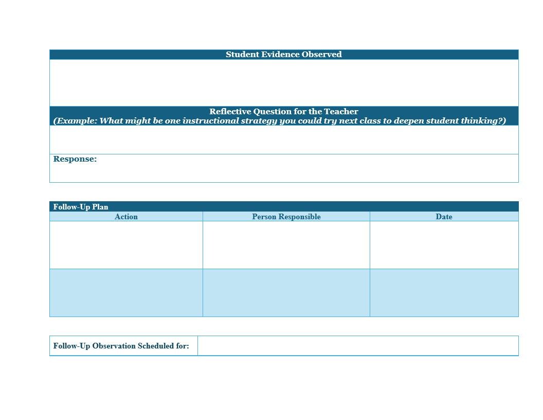 Teacher Observation Feedback Form | PDF Download | Goodnotes Compatible ...