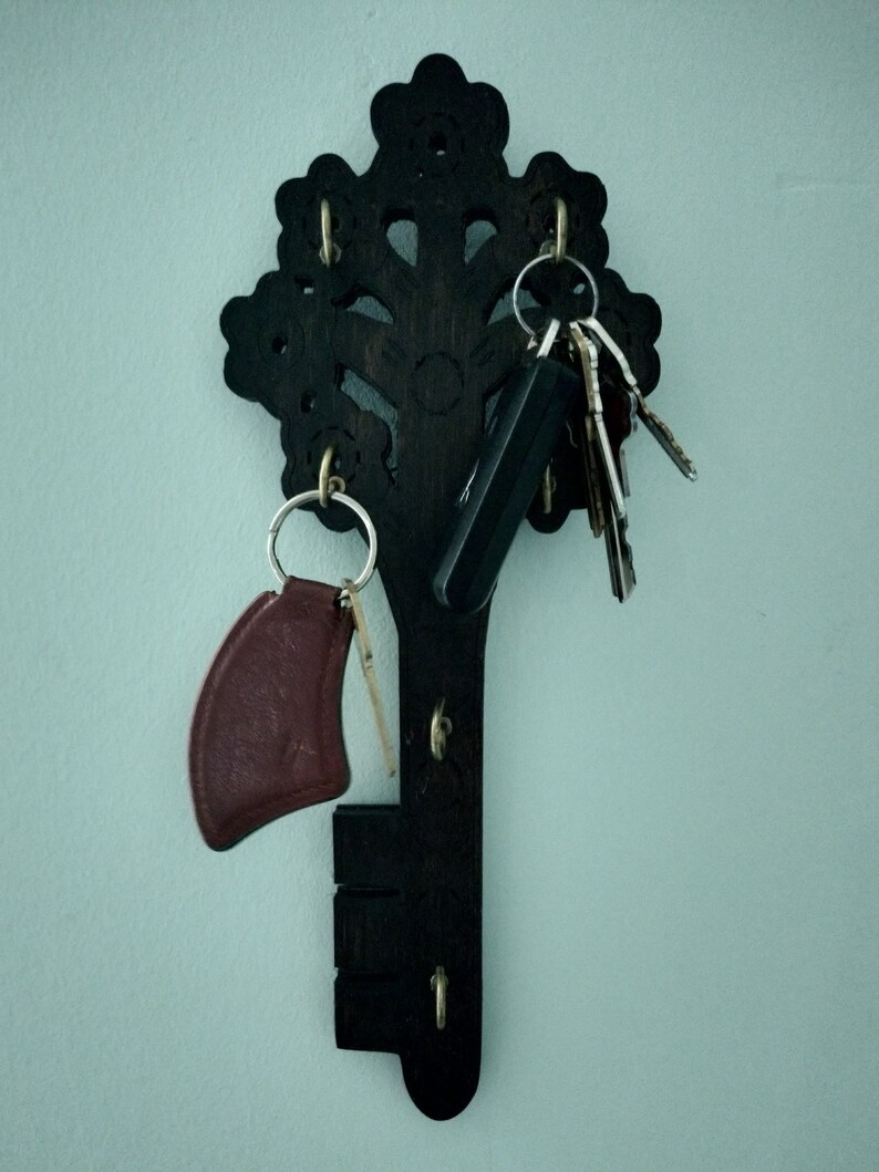 Key Shape Wooden Key Holder - Etsy