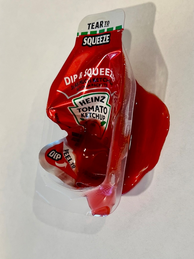 Spilled Ketchup Condiment Cup Packet - Etsy