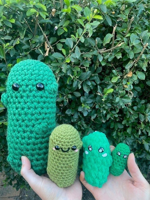 NO SEW 2 Sizes Emotional Support Pickle Crochet Pattern Bundle With ...