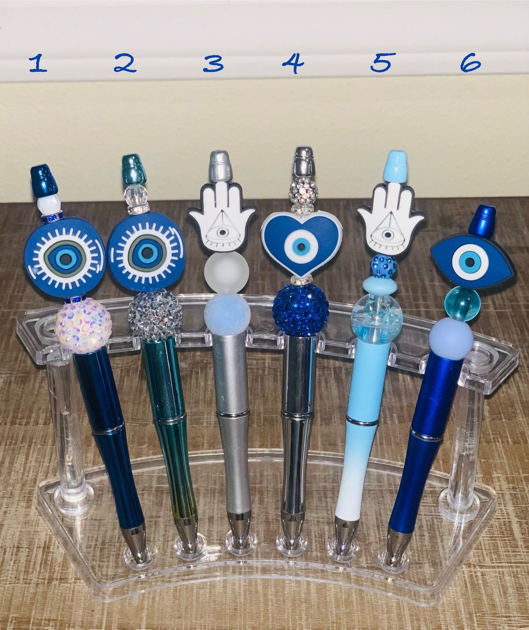 Evil Eye and Hamsa Beaded Focal Pens - Etsy