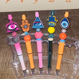 Evil Eye and Hamsa Beaded Focal Pens - Etsy