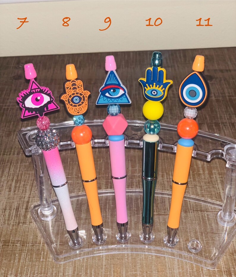 Evil Eye and Hamsa Beaded Focal Pens - Etsy