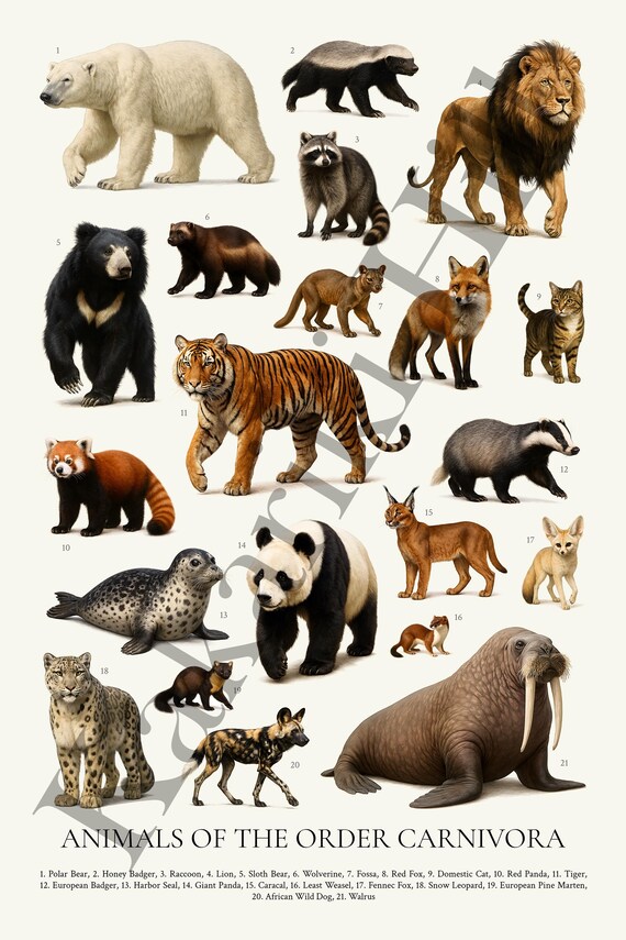Carnivora Animals List