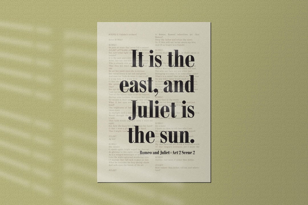Premium Romeo and Juliet Shakespeare Poster. It is the East Juliet is ...