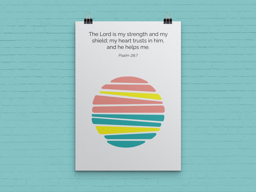 Psalm 28 7 Bible Verse Premium Poster or Canvas. Inspirational ...