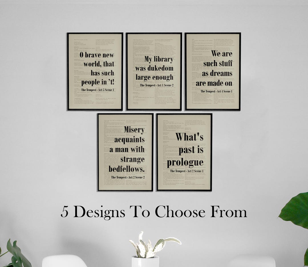 Shakespeare the Tempest Quote Poster: Literary Wall Art - Etsy