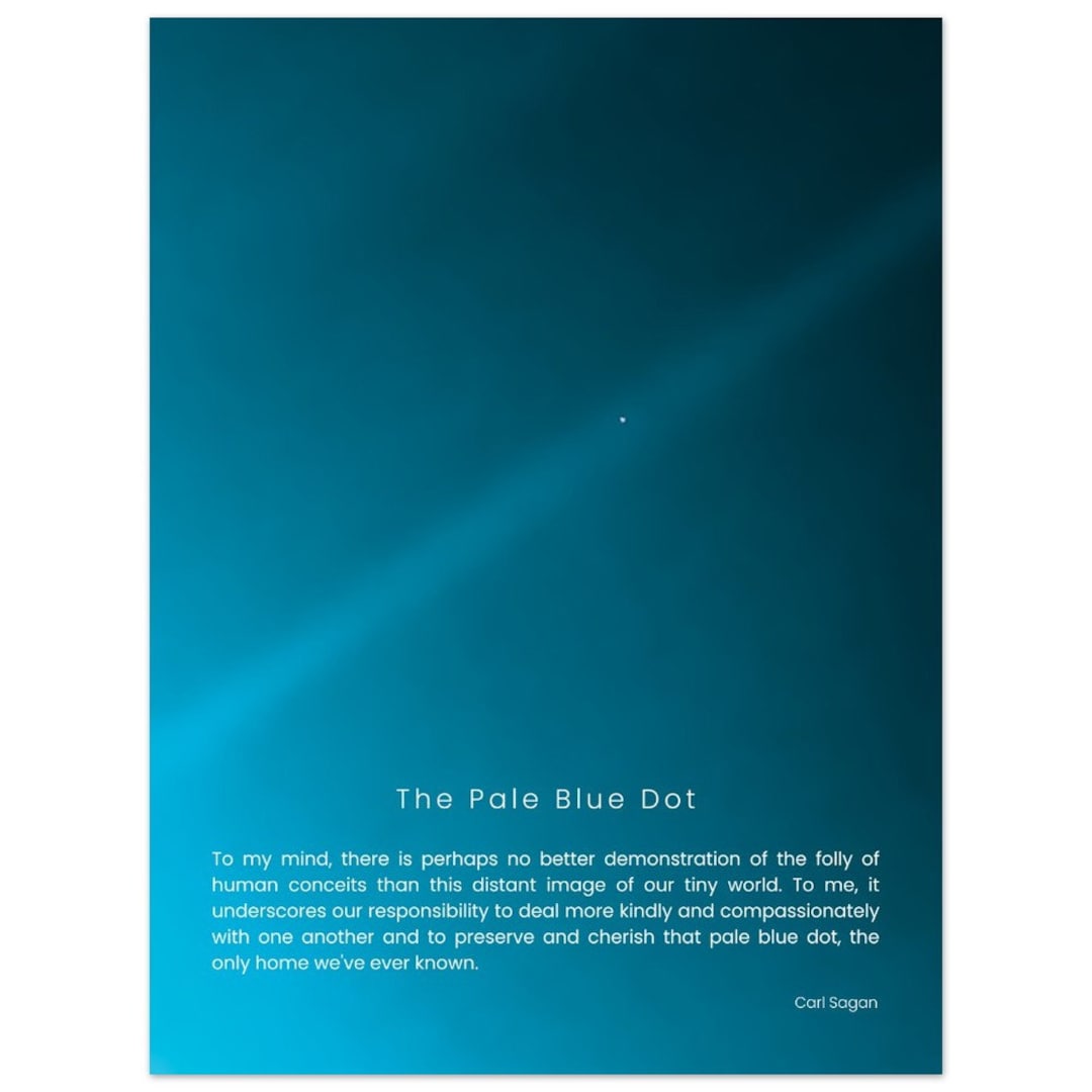 Pale Blue Dot Art Print. Carl Sagan Quote. Pale Blue Dot Poster Matte ...