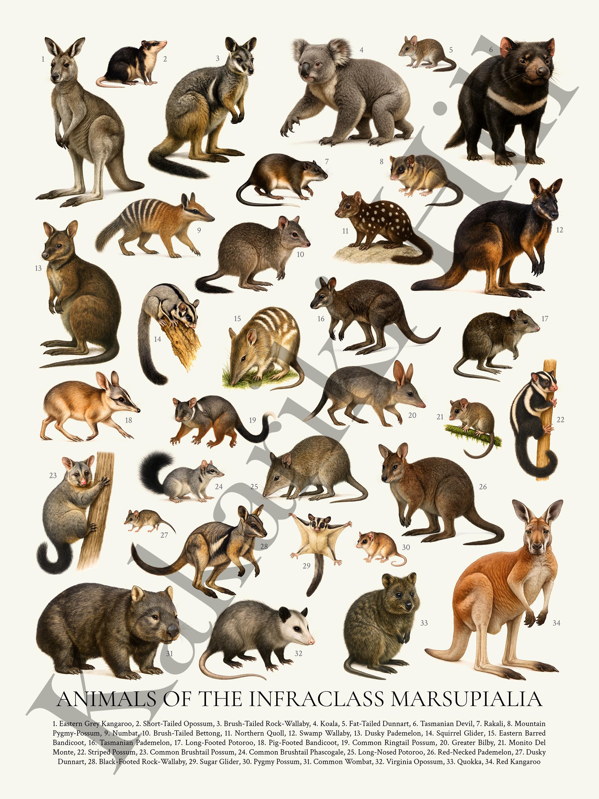 List Of Marsupial Mammals