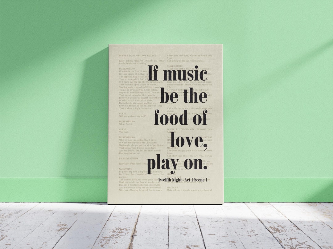 Premium Twelfth Night Shakespeare Poster. If Music Be the Food of Love ...