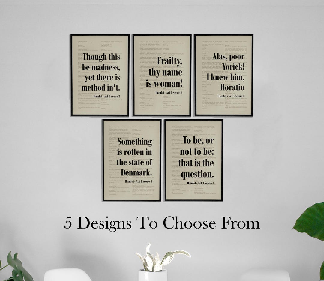 Hamlet Quote Poster: Shakespeare Famous Lines - Matte Finish - Etsy