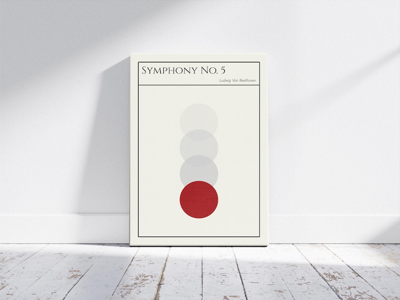 Beethoven Symphony No. 5 Poster: Abstract Minimalist Classical Music ...