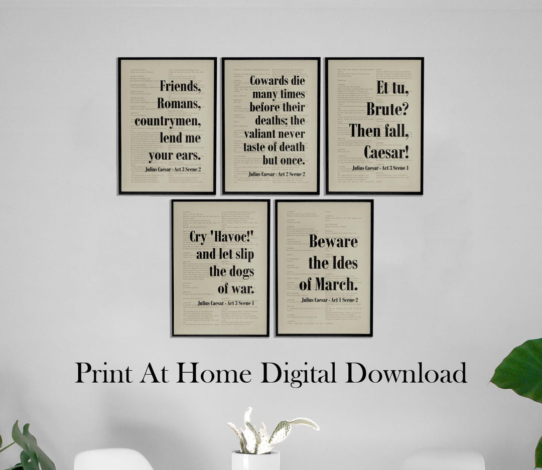 Julius Caesar Quote Posters: Shakespeare Print Set (digital Download ...